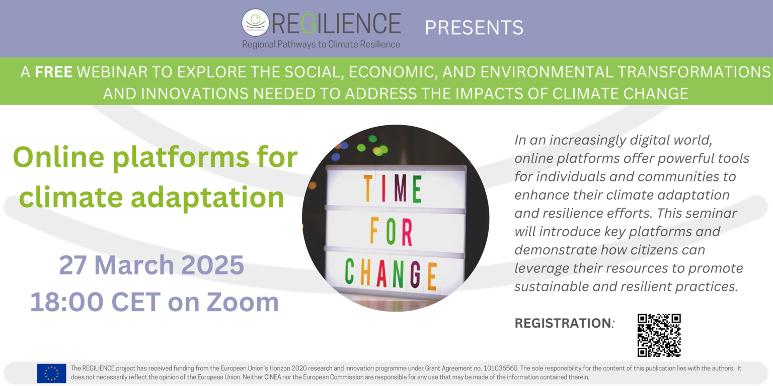 Open Seminar #1: Online platforms for climate adaptation - Regilience